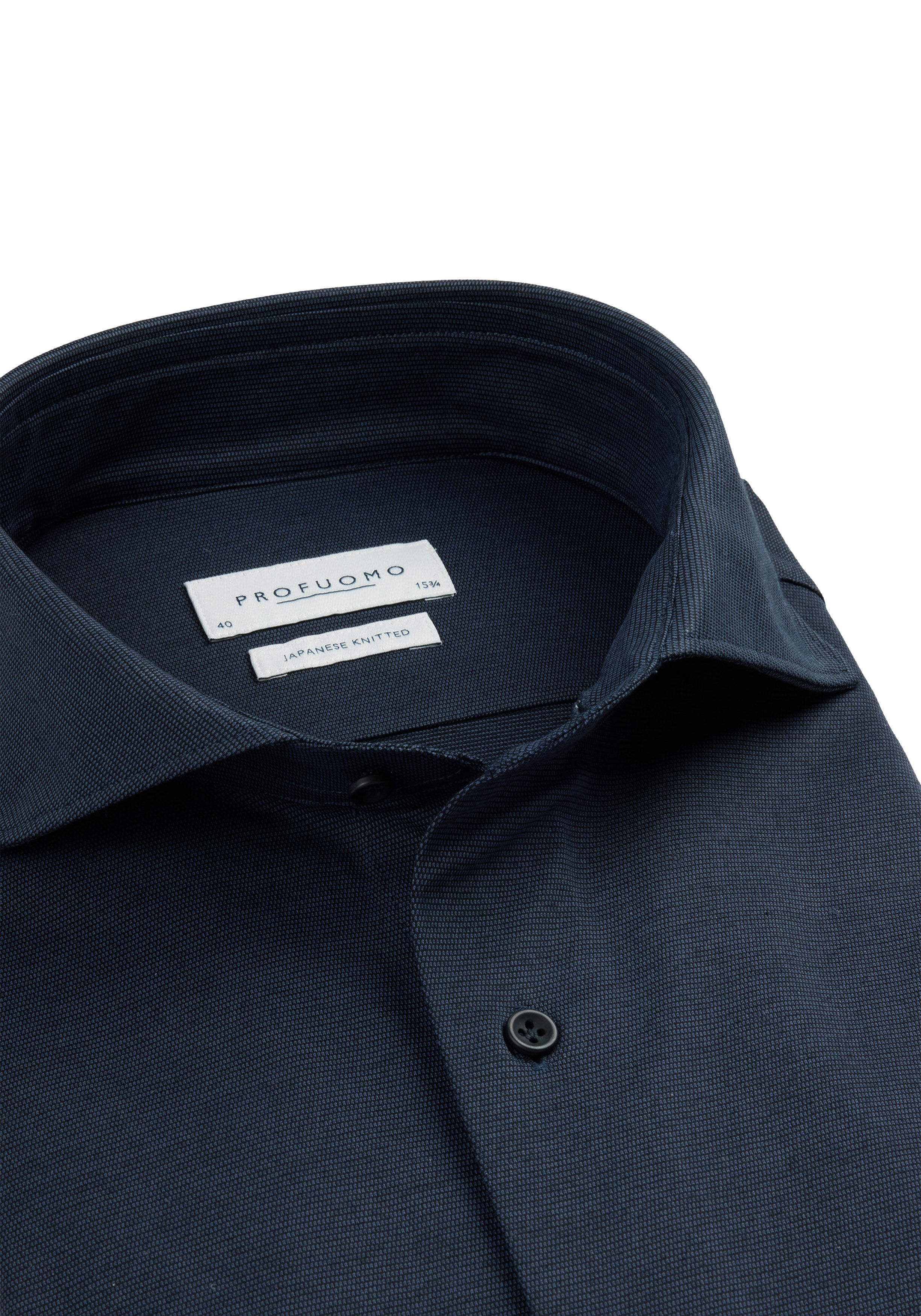 Profuomo slim fit heren overhemd, jersey, donkerblauw