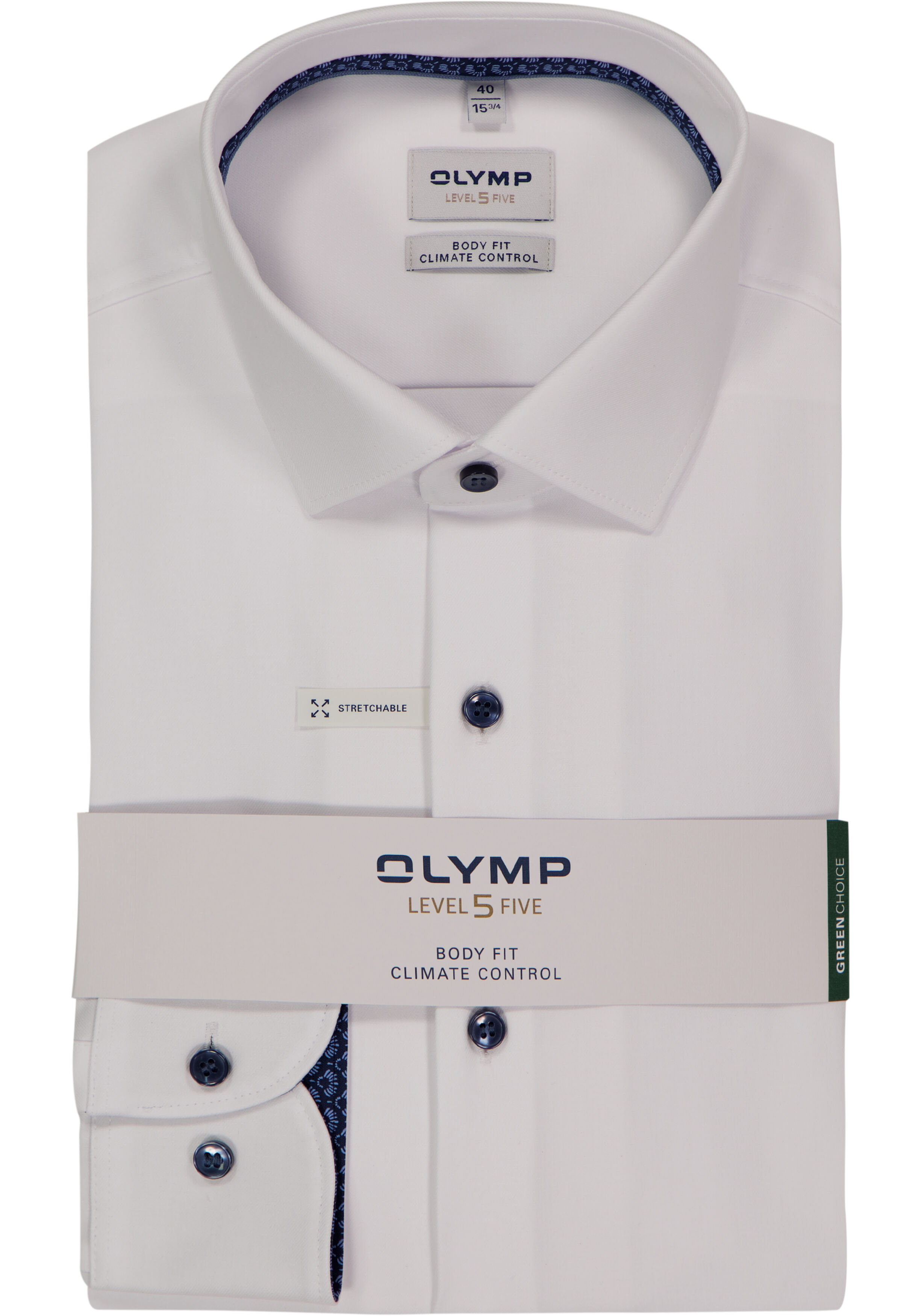 OLYMP 24/7 Level 5 body fit overhemd, twill, wit
