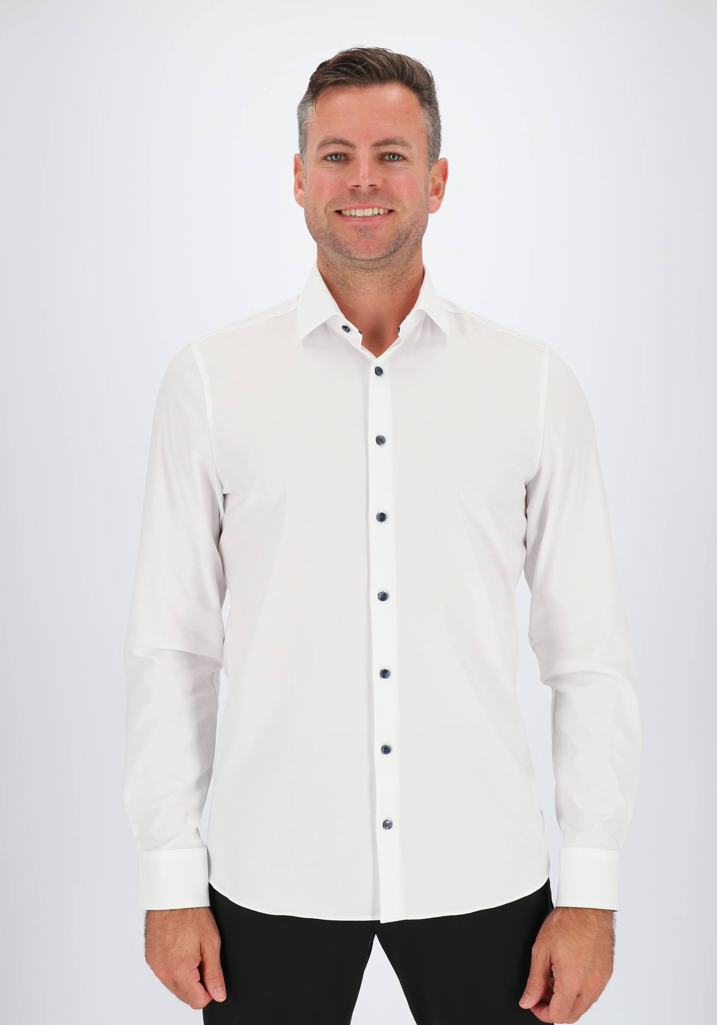 OLYMP 24/7 Level 5 body fit overhemd, twill, wit